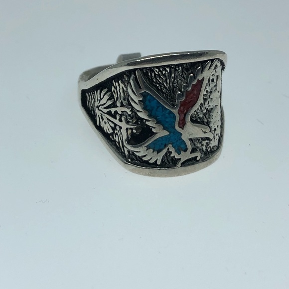 Nemesis jewrlry NYC | Accessories | Vintage Turquoise Inlay Eagle Ring ...